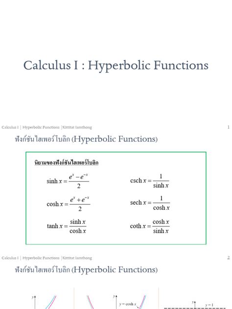 Cal I 44 Hyperbolic Functions Pdf