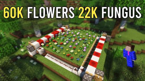 Minecraft Fastest Flower And Fungus Farm Tutorial Youtube
