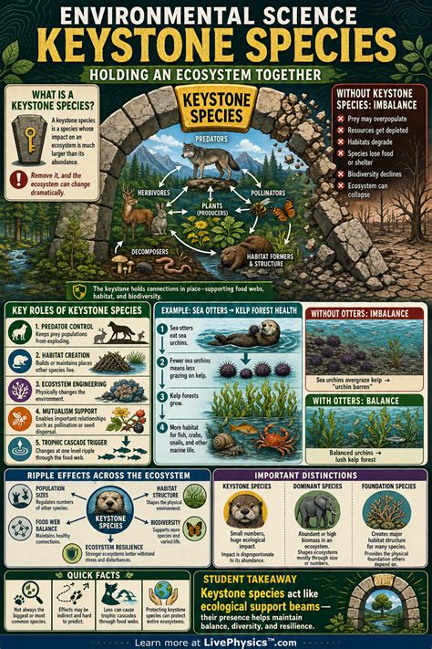 Environmental Science Keystone Species Infographic Livephysics™