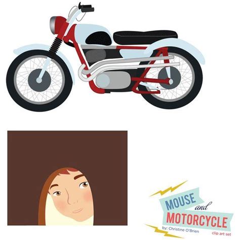 Mouse And Motorcycle Clip Art Set Instant Download Etsy Clip Art Art Set Mouse And The