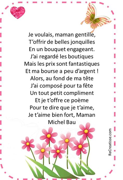 FÊte Des Mères Carte Pop Up Et Cartes Poésies • Recreatisse