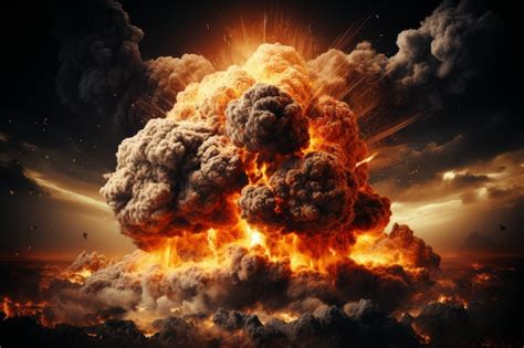 Premium Photo Apocalyptic Nuclear Explosion With Blinding Light And