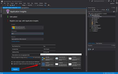 Add Application Insights In A Net Core App Using Vs 2017 And Connected