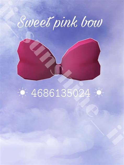 Sweet Pink Bow Code Roblox Codes