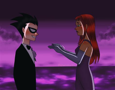 Robstar — Nightwing And Starfire Kissing By Olifuxart