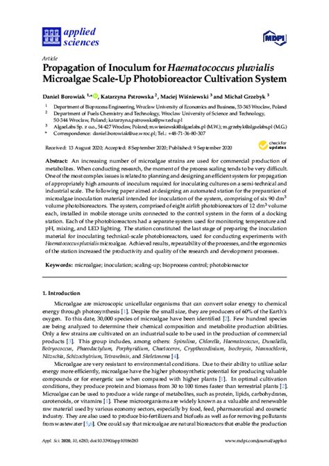 Pdf Propagation Of Inoculum For Haematococcus Pluvialis Microalgae