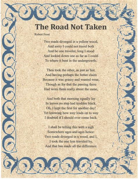 The Road Not Taken By Robert Frost