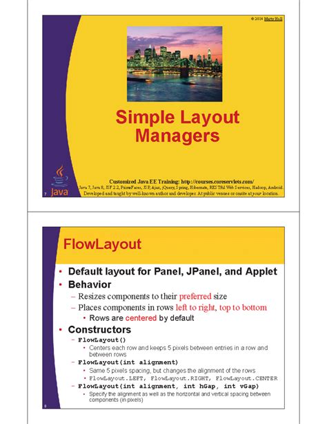 Java Layout Managers © 2014 Marty Hall Customized Java Ee Training Courses Java 7 Java 8