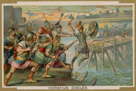 Horatius Cocles Roman Soldier Defending The Pons Sublicius Against