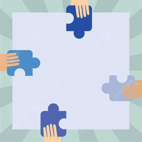 Hands Holding Puzzle Pieces Help Create New Ideas Vector Isolated