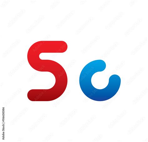 5c Logo Initial Blue And Red Stock Vector Adobe Stock