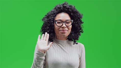 Green Screen Young African Female Gesture Hello Stock Footage Video Of Multiethnic