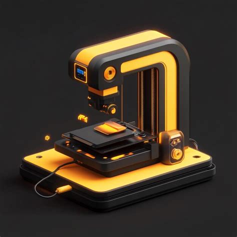 3d 3d Printer Icon Advanced Manufacturing Technology Illustration Logo Premium Ai Generated Image