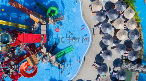 水上公园俯视图高清摄影大图 千库网