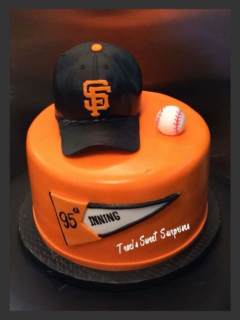 San Francisco Giants Cake Fan Birthday Cake With Mini Baseball Cap Cake
