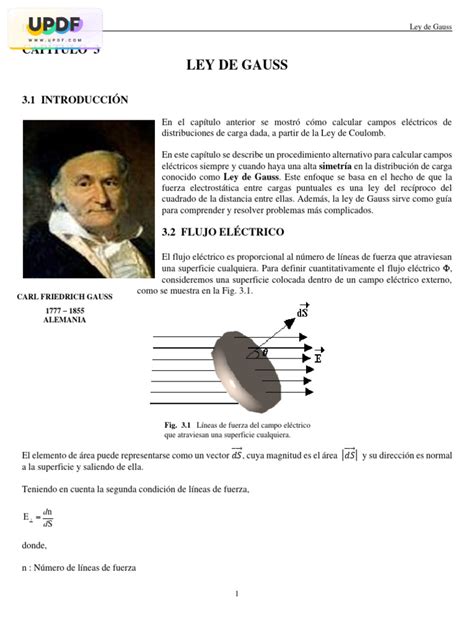 Ley De Gauss Pdf Electricidad Electromagnetismo