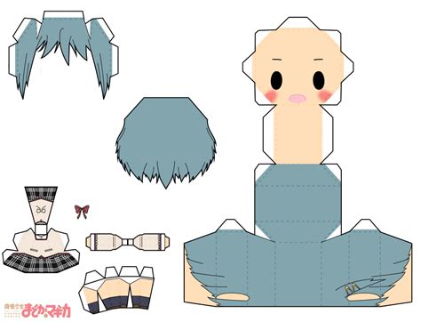 Sayaka Miki School Girl Chibi Doll Free Printable Papercraft Templates