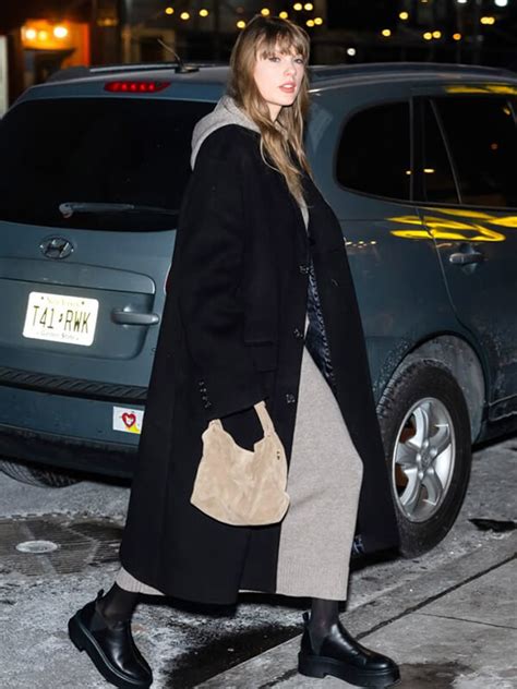 Taylor Swift Oversize Black Wool Coat
