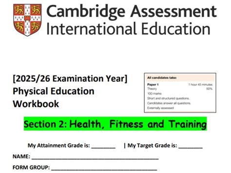 Igcse Pe [cambridge International Specification] Section 2 Health Fitness And Wellbeing