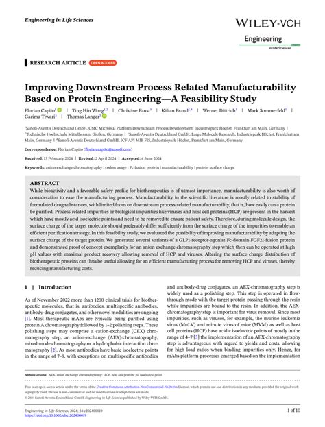 Pdf Improving Downstream Process Related Manufacturability Based On