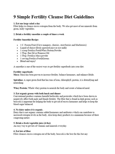 Fertility Cleanse Download Free Pdf Menstrual Cycle Foods