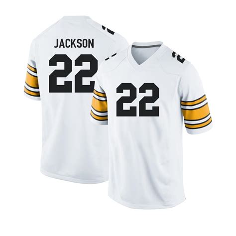 Mens 22 White Braeden Jackson Iowa Football Jersey