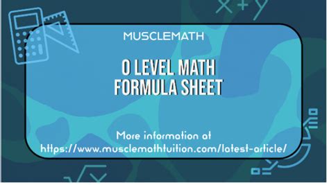 O Level Math Formula Sheet Algebra And Geometry