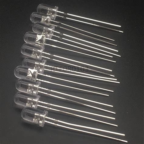 100 Pcs 5mm Ultraviolet 395nm 400nm Uv Led Diode L Vicedeal