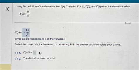 Solved Using The Definition Of The Derivative Find F X