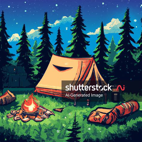 Tent Pixel Style Ai Generated Image 2453271645 Shutterstock