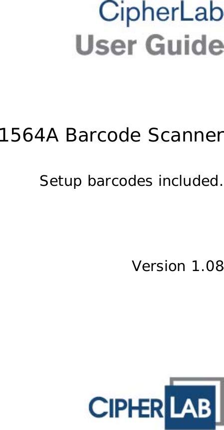 Cipherlab 1564a Bt Barcode Scanner User Manual