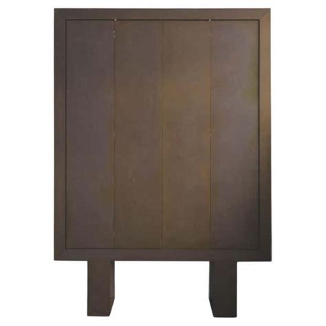 Contemporary Monolithic Storage Cabinet Unit Brown Dyed Mdf For Sale