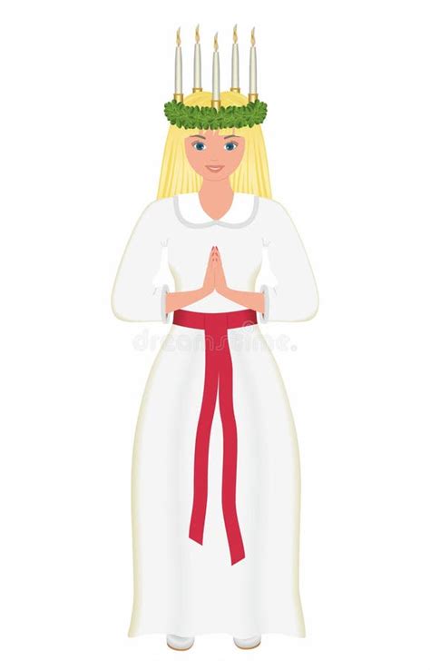 Lucia Girl With Blond Hair Vector Illustration Stock Vector