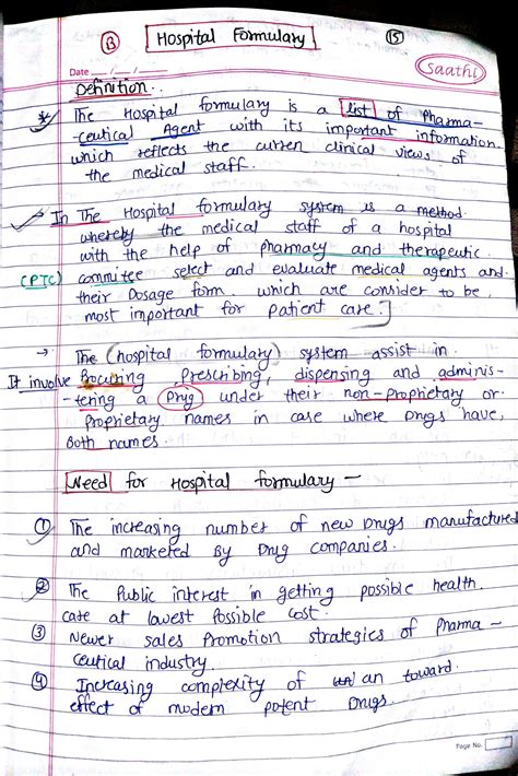 Drug Distribution System In Hospital Handwritten Notes Dulomix