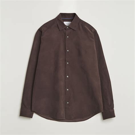 Eton Casual Fit Corduroy Shirt Dark Brown Hos Careofcarlno