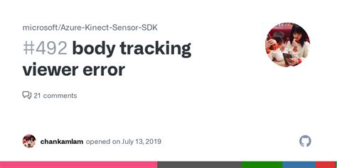 Body Tracking Viewer Error Issue Microsoft Azure Kinect Sensor SDK GitHub