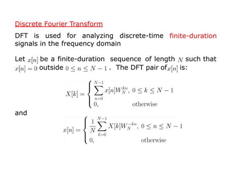Discrete Fourier Transform Pptx Technology And Computing