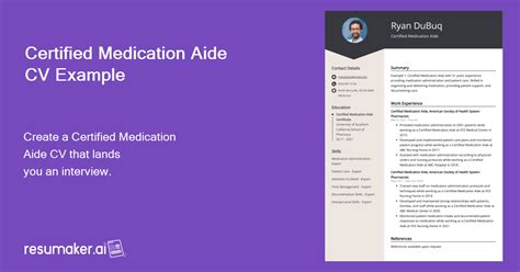 Certified Medication Aide Cv Example For 2024