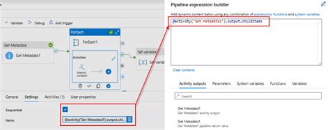 store get metadata file name output to set variable activity to use in