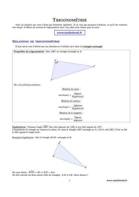 Trigonomtrie Cours De Maths En Seconde 2de Maths