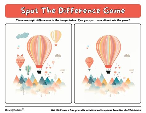 Easy Spot The Difference Games World Of Printables