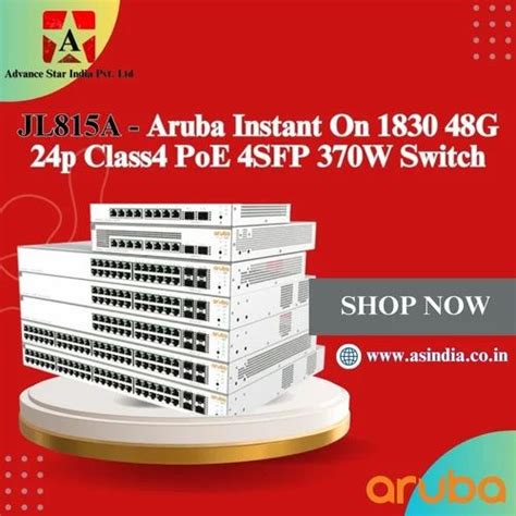 Jl815a Aruba Instant On 1830 48g 24p Class4 Poe 4sfp 370w Switch At