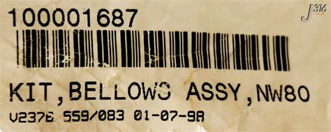 34947 Mks Kit Bellows Assy Nw80 New 100001687 J316gallery