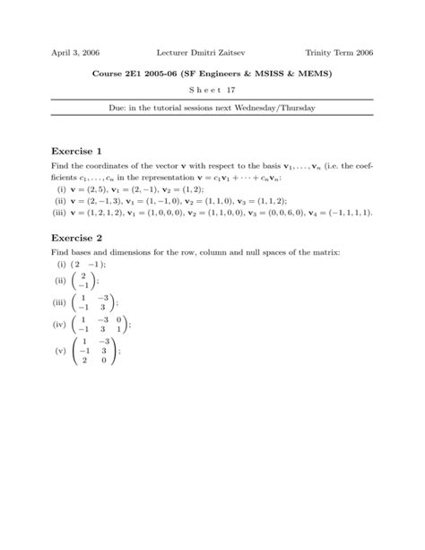 April 3 2006 Lecturer Dmitri Zaitsev Trinity Term 2006