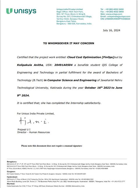 Anitha Kolipakula On Linkedin Internship Unisys Fastapi Servicenow Finops Techjourney
