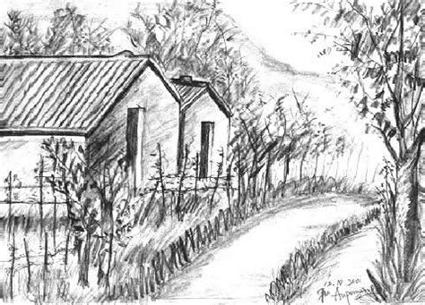 Aupoman Scenery Drawing Rurality House Alley Scenery Penci… Flickr