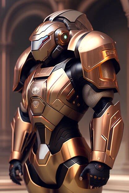 Premium Ai Image Golden Robot