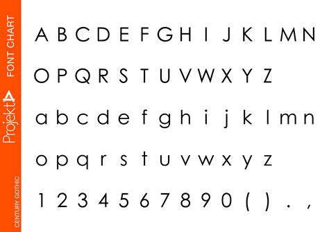 Typefaces Century Gothic — Projektid
