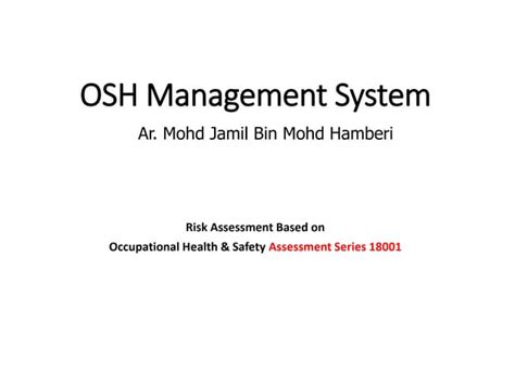 11 Chapter 20 Ohs Management Systempdf