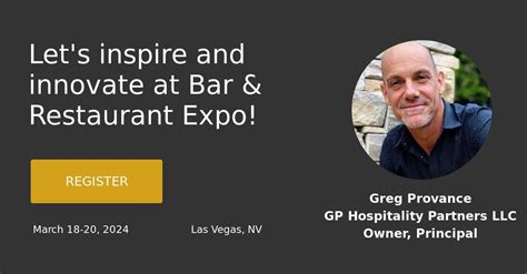 Greg Provance On Linkedin Bar And Restaurant Expo 2024
